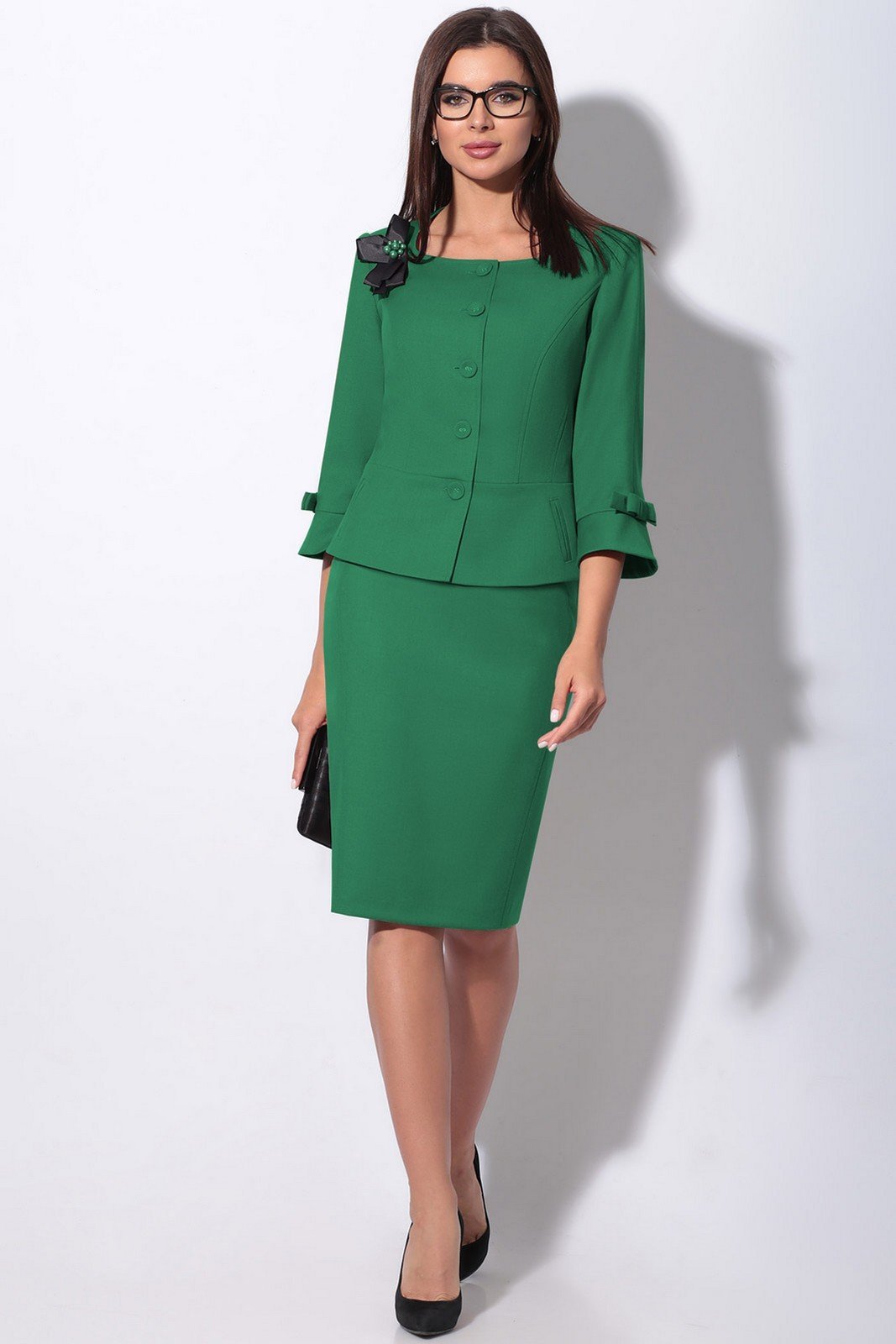 Костюм с юбкой 20757 зеленый LeNata купить в интернет магазине | в наличии